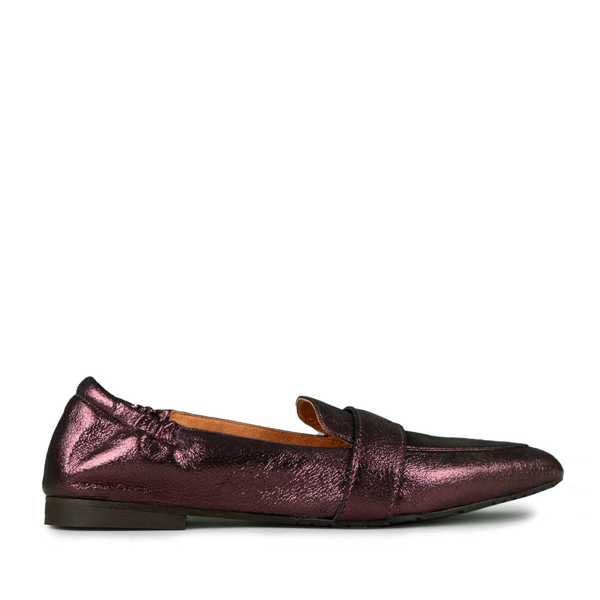 Hannah Wine Metallic Flat Shoe